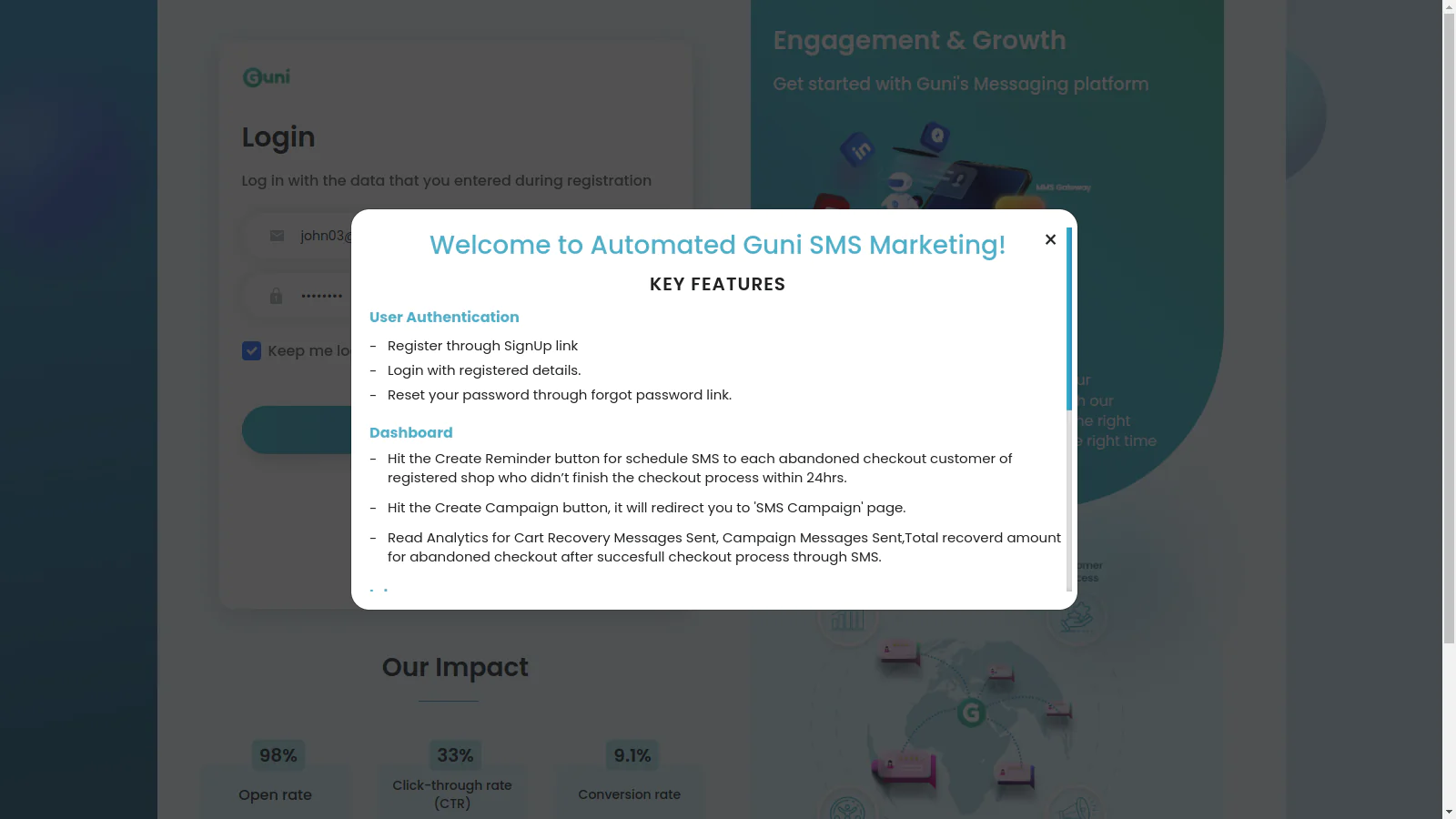 Saas App Store - Automated Guni SMS Marketing
