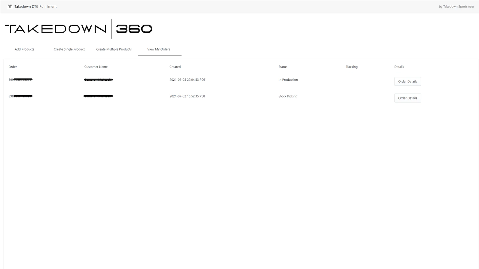 Saas App Store - Takedown DTG Fulfillment