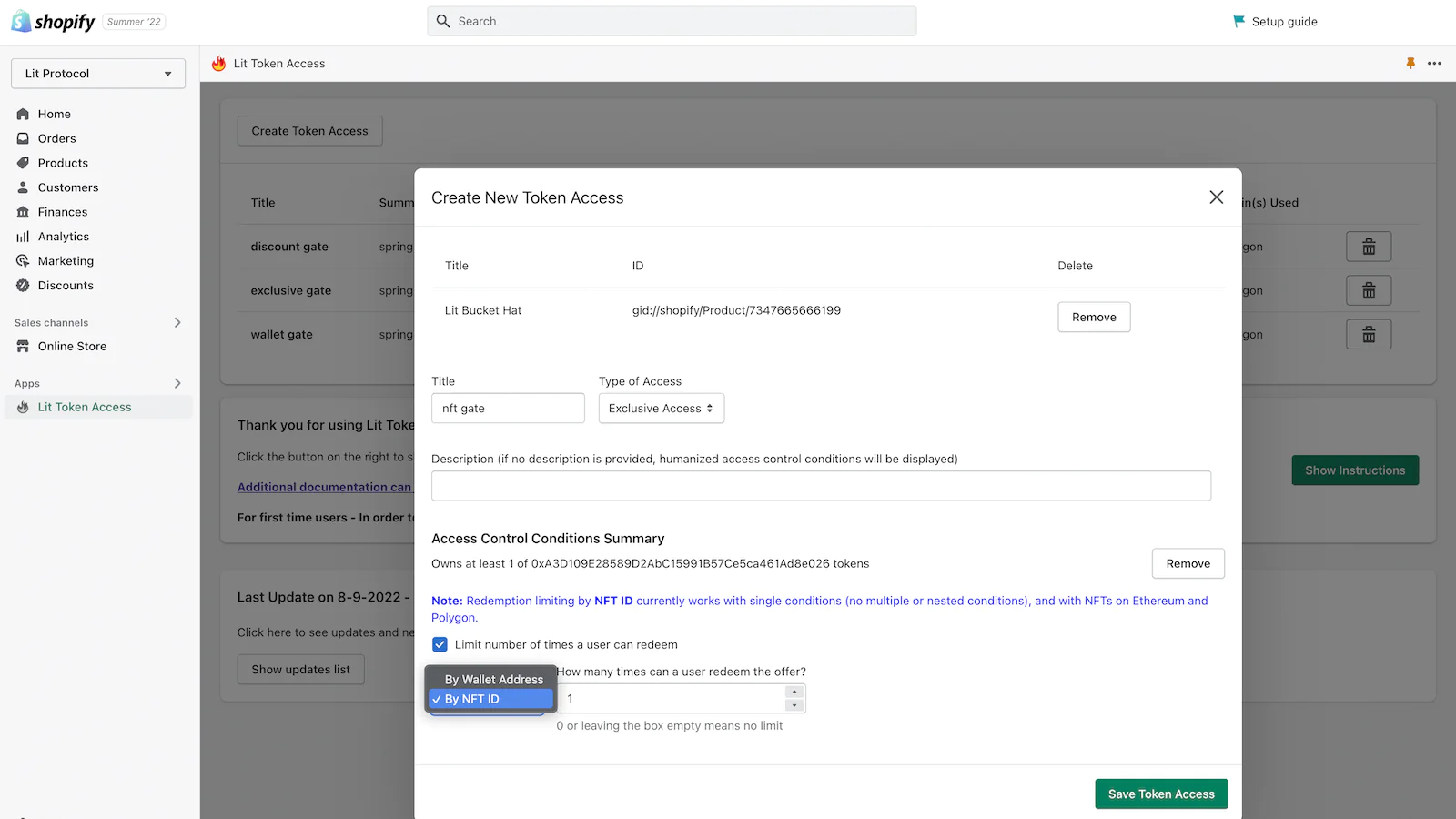 Saas App Store - Lit Token Access (open source)