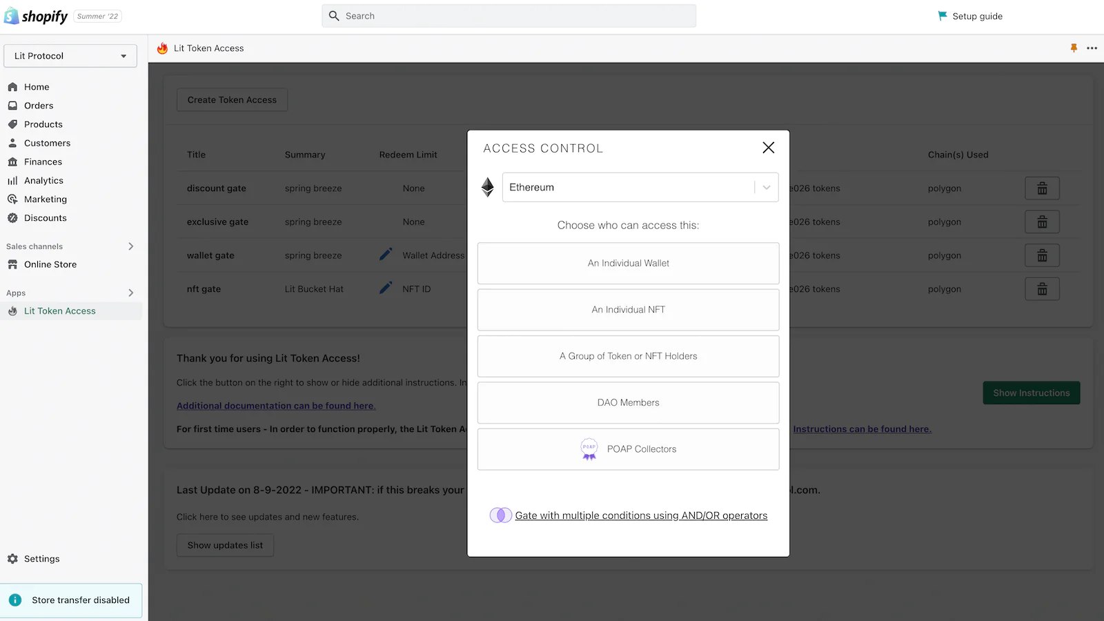Saas App Store - Lit Token Access (open source)