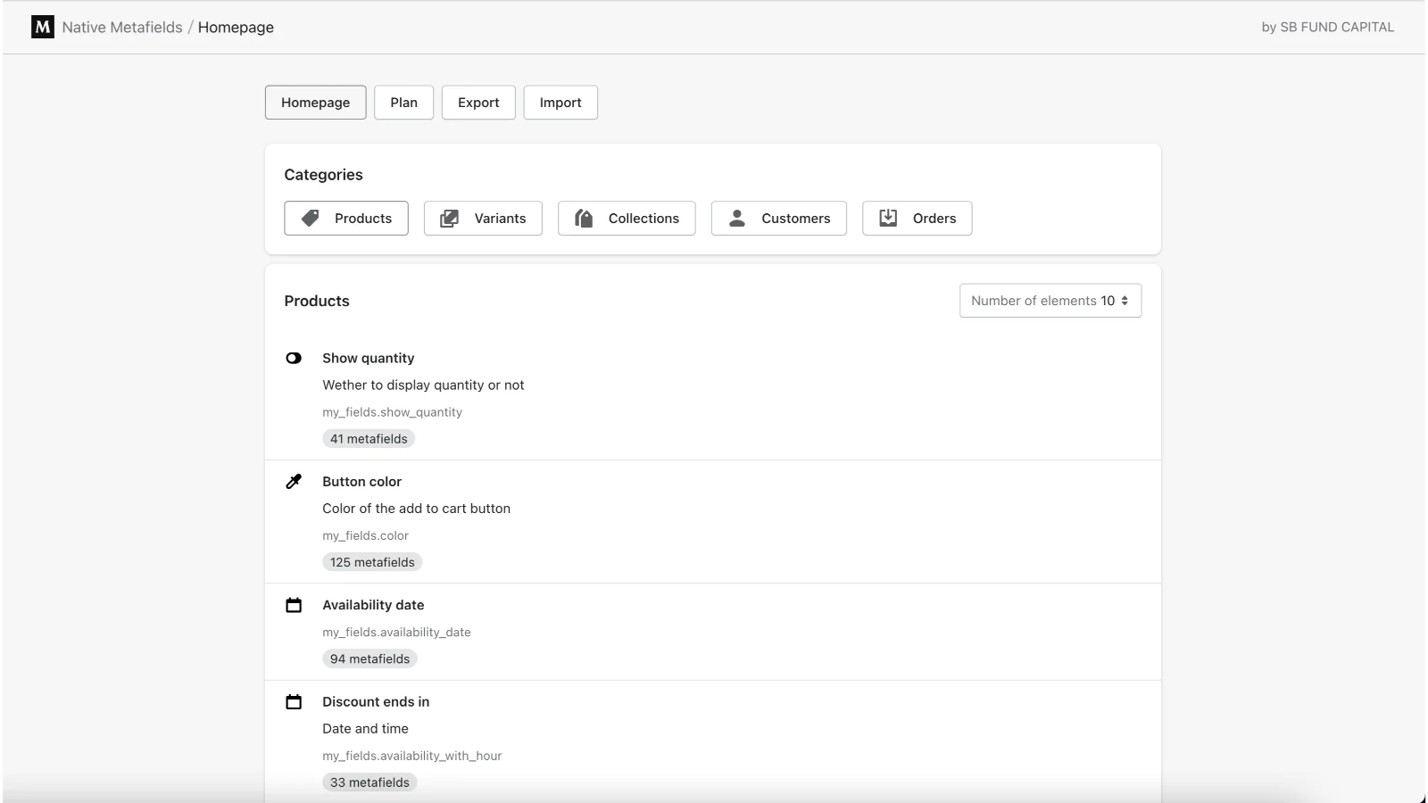 Saas App Store - Native Metafields
