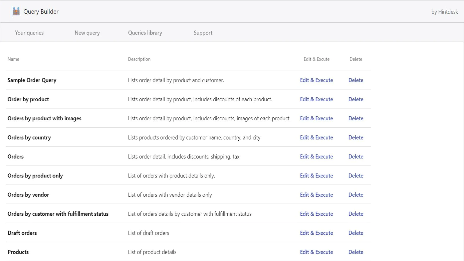 Saas App Store - Query Builder