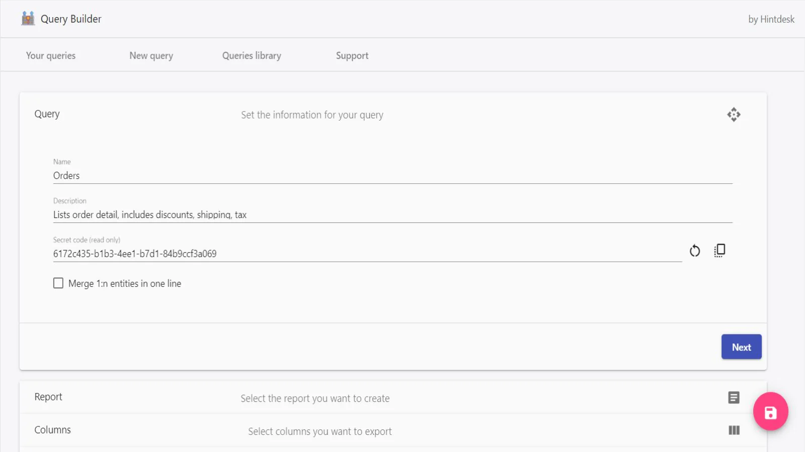 Saas App Store - Query Builder