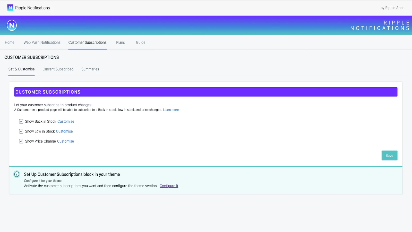 Saas App Store - Ripple Notifications