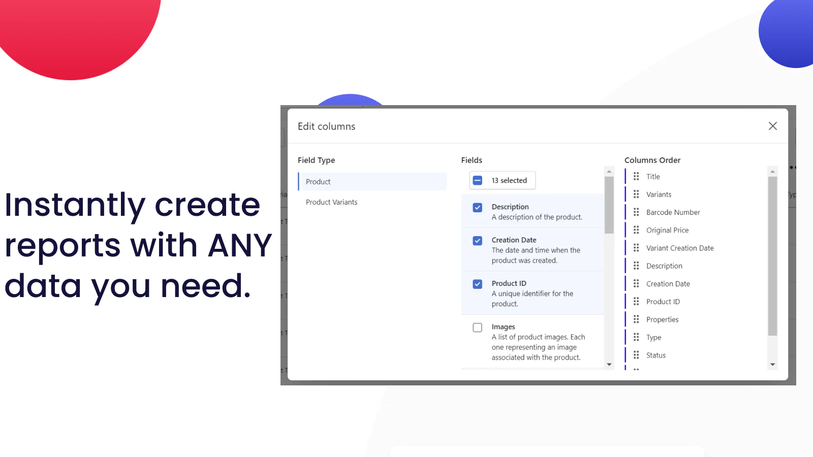 Saas App Store - Data Export & Custom Reports