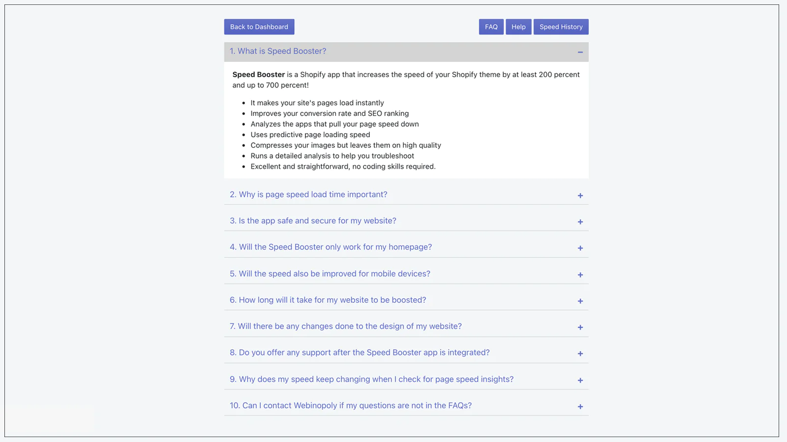 Saas App Store - Speed Booster By Webinopoly