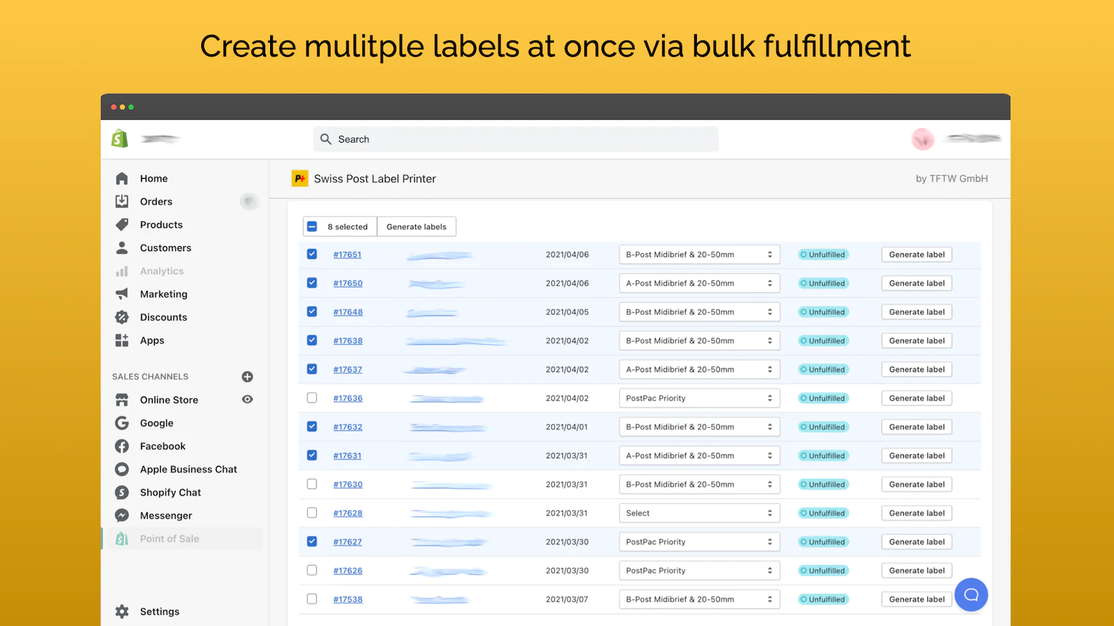 Saas App Store - Swiss Post Label Printer